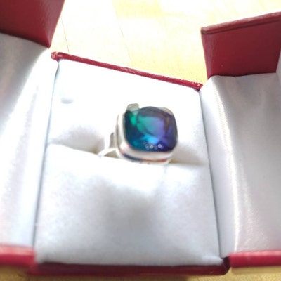 Natural Dark Red Raw Ruby Gemstone 925 Sterling Silver Ring / Fine ...