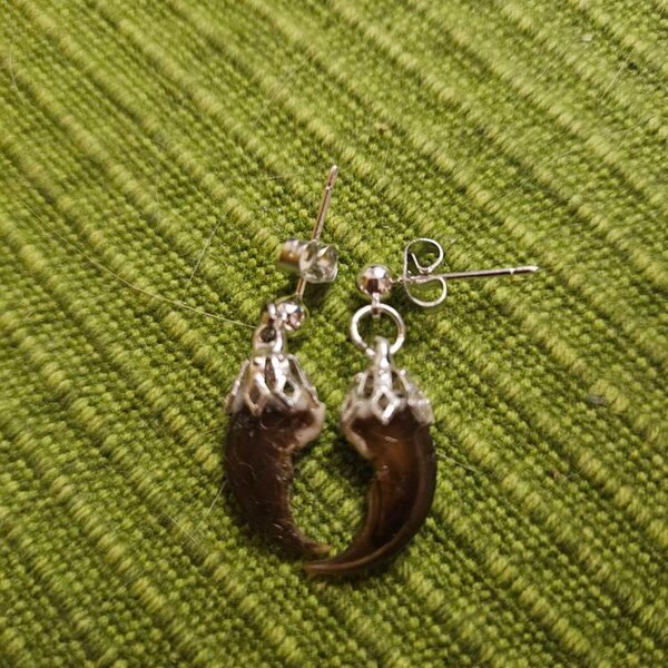 Mink Vertebrae Silver Hoop Drop Chain Earrings Spike Dangle Hoop ...