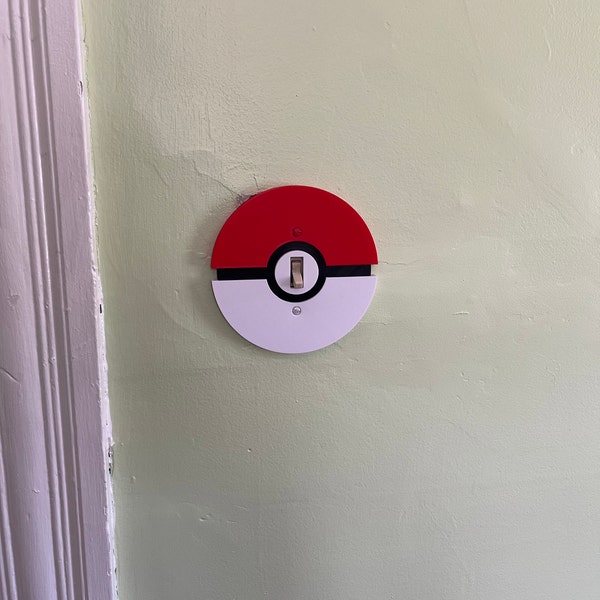 Pokemon Pokeball Light Switch Cover – Kids Room Decor, Gaming Nursery ...