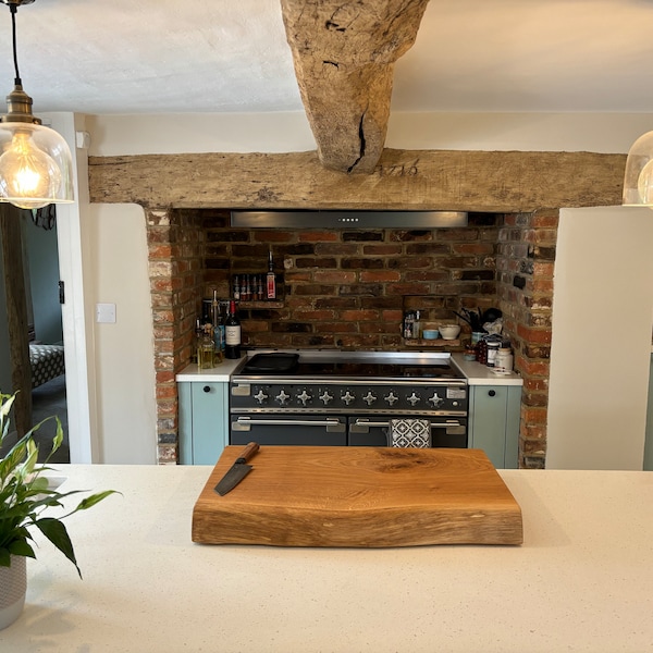 XL Thick Oak Live Edge Chopping Board - Heavy Duty Oak Chopping Block ...