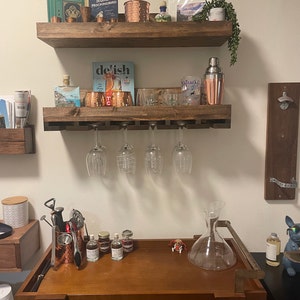 Wood Wine Rack Shelves the Ryan Wall Mounted Shelf & - Etsy