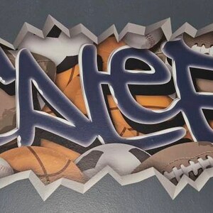 Graffiti Brick Barbed Wire Name Wall Decal Custom Name Art Street Urban ...