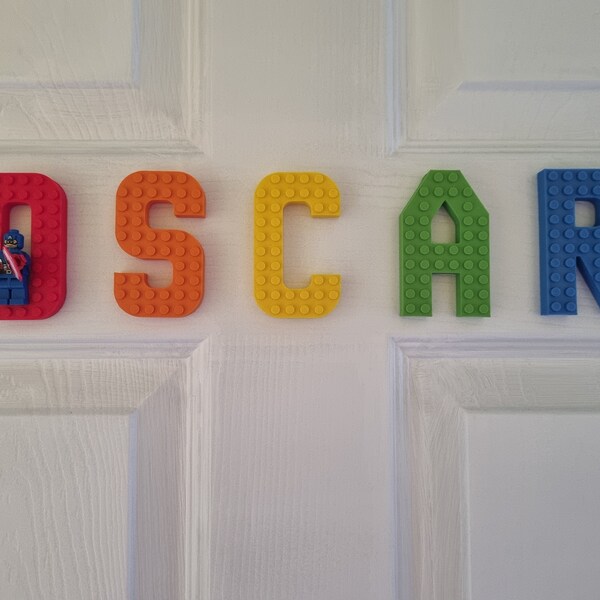 Customizable Building Blocks Name Wall Art Wall Bedroom Decor Kids Room ...