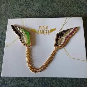 Lesbian Proud Angel Connected LGBTQ Enamel Pins | Etsy