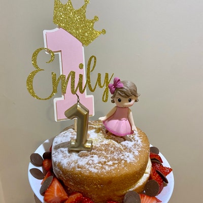 One Cake Topper, 1st Birthday Cake Topper, Custom Cake Topper, Girls ...