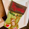 Monkey Christmas Stocking--"cheeky Monkey" - Etsy