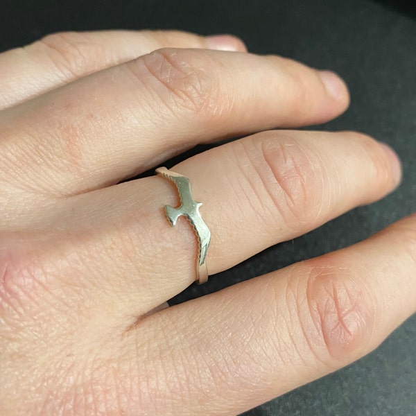 Bird Ring - Stacking Ring - Animal Ring - Gold Ring - Delicate Ring ...