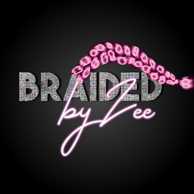 DIY Braid Glitter Logo, Hair Braider Logo, Customizable Pink Sparkle ...