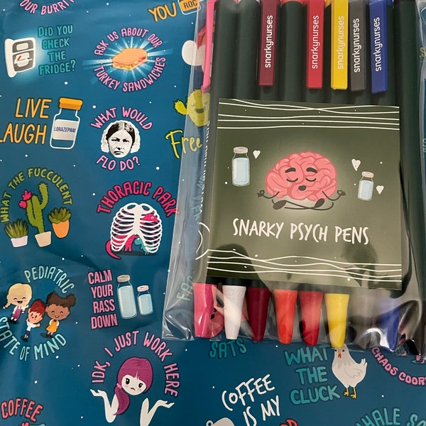 Snarky Nurse Pen Set: Psychiatric Humor (black Ink, 9 Pack) - Etsy