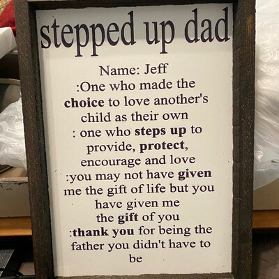 Stepped up Dad Wood Sign Wall Decor Wooden Sign Home Custome ...