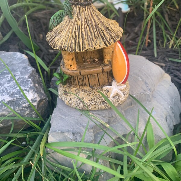 Mini Beach Hut,miniature Tiki Hut,fairy Garden Accessory,mini Beach ...