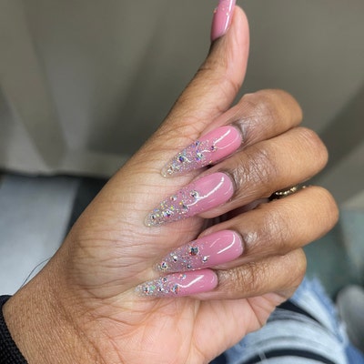 Pink Base W/holo Glitter and Crystal Ombre - Etsy