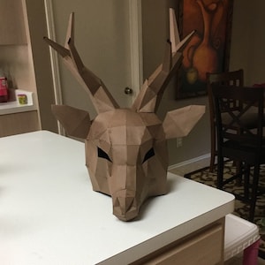 Deer Mask ,mask Paper Craft, Digital Template, Origami, PDF Download ...