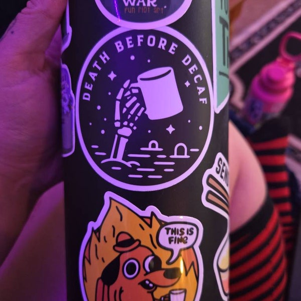 This is fine stickers funny meme this is fine laptop sticker water ...