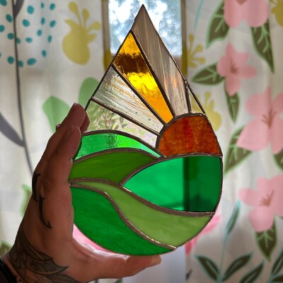 Sun Ray Drop Stained Glass Pattern Stained Glass Patterns - Etsy