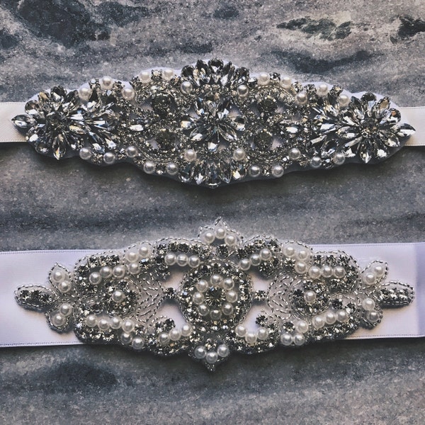 Navy Bridal Sash, Wedding Dress Sash-wedding Sash Belt-pearl Crystal ...