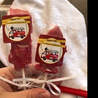 FIRE HYDRANT Chocolate Lollipops15 Countfirefighterfiremanbirthday ...