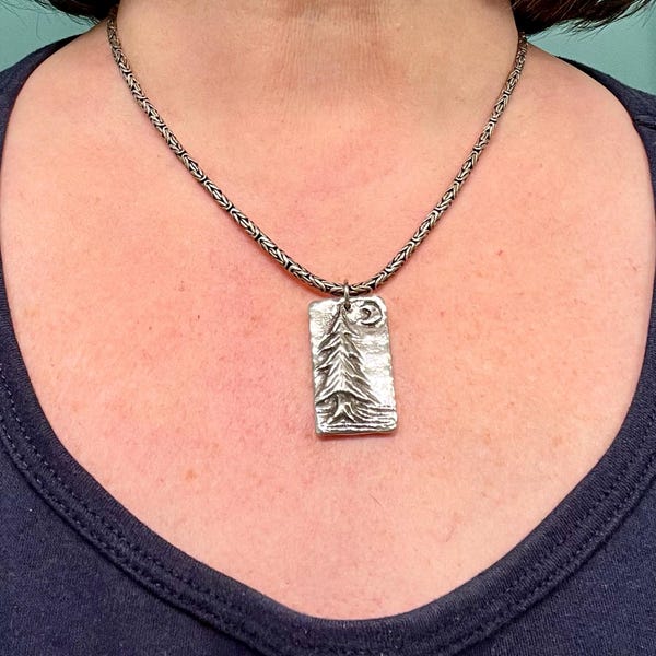 Pine Tree Keychain, Evergreen Forest Key Ring, Rustic Handmade Pewter ...