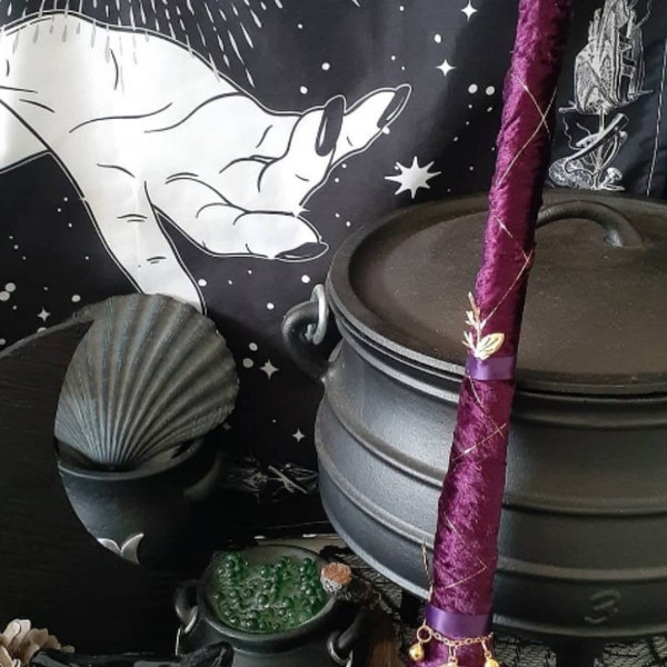 Victorian Style Witches Broom With Lucky Key and Old World Adornment ...