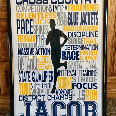 Cross Country Typography, Personalized Cross Country Poster, Gift for ...