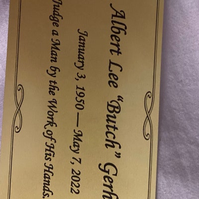 Personalized Engraved Plate, Gold Name Plate, Plaque, Custom Engraving ...