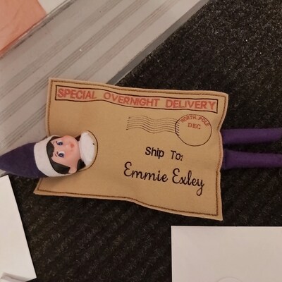 Personalised Elf Envelope Costume. Elf Arrival Ideas. Christmas Eve Box ...