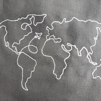 World Map, Machine Embroidery Design - Etsy Canada