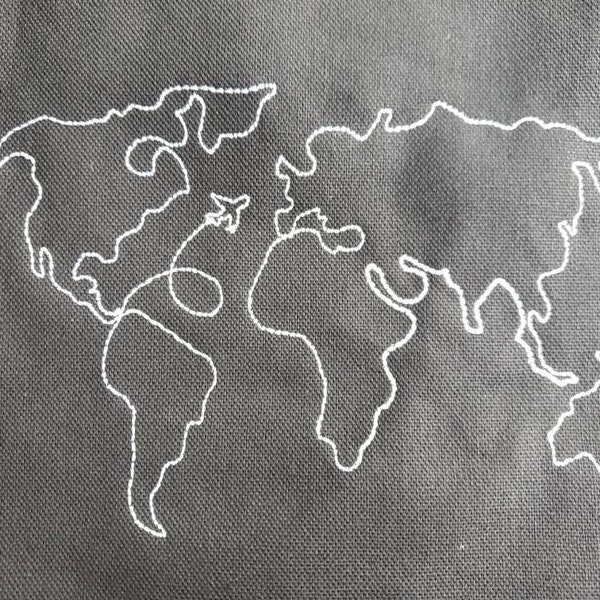 World Map, Machine Embroidery Design - Etsy Canada