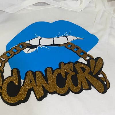 Cancer Svg Gold Chain Svg Biting Lips Svg Zodiac Sign Svg - Etsy