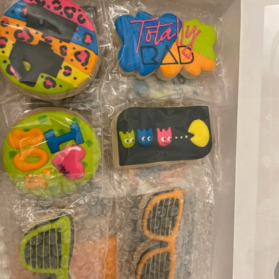 80's Theme Birthday Sugar Cookies Custom Sugar Cookies - Etsy