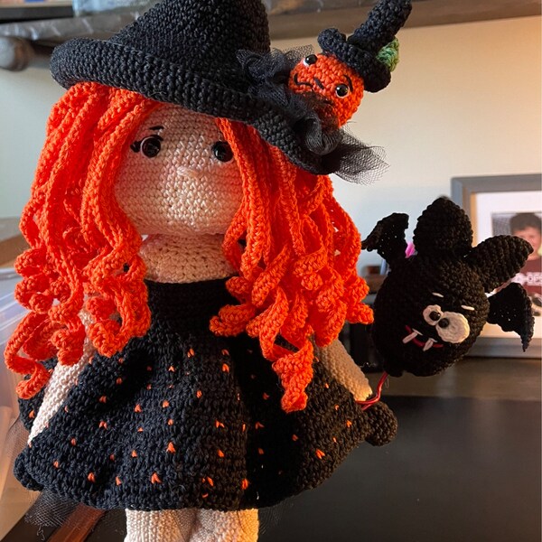 Witch Doll Pattern Elina, Halloween Crochet - Etsy