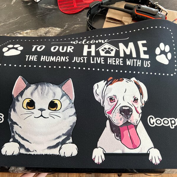 Keep Door Closed, Cat Personalized Doormat, Funny Cat Welcome Mat ...