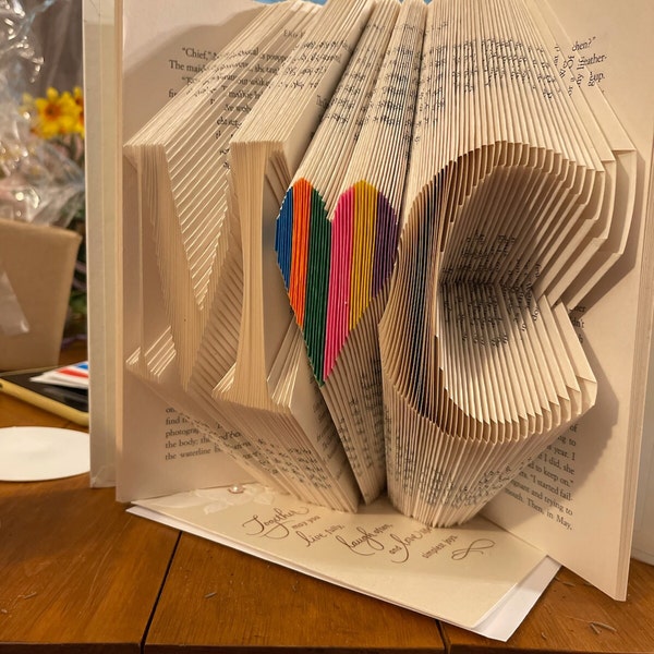 Folded Book Art-initials-unique Gift-custom Hand Made Art-boyfriend ...