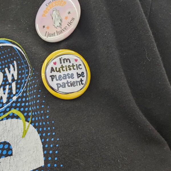 Autism Pin Badge, I'm Autistic Please Be Patient Pin Badge, 32mm or ...
