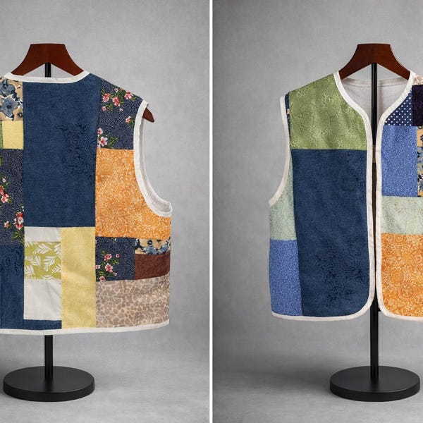 Quilted Vest Sewing Pattern | Pdf Sewing Pattern | Reversible Vest ...