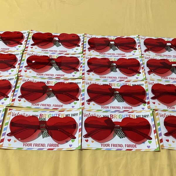 Valentine Tag Printable Sunglasses, Valentine Gift Tag Sunglasses ...