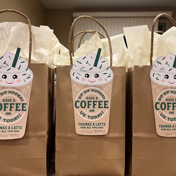 Coffee Thank You Gift Printable, Teacher Gift, Teacher Appreciation ...