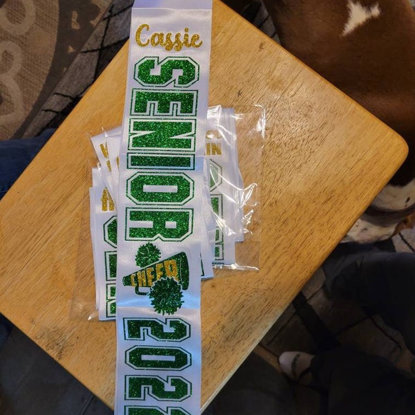 Senior Sashes - Cheer Sashes. Customized Sash for Any Occasion. Glitter ...