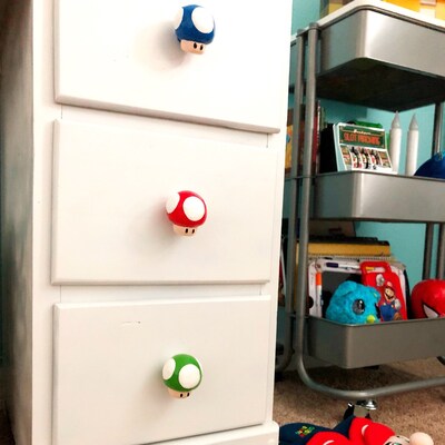 Super Mario Mushroom Furniture Knob Nintendo Video Game Decor ...
