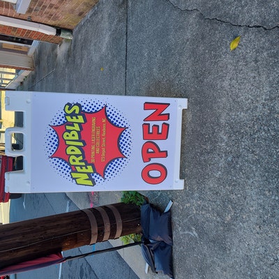 Custom A Frame Signicade Sign & 2 24x36 Inch Custom Printed Fullcolor ...