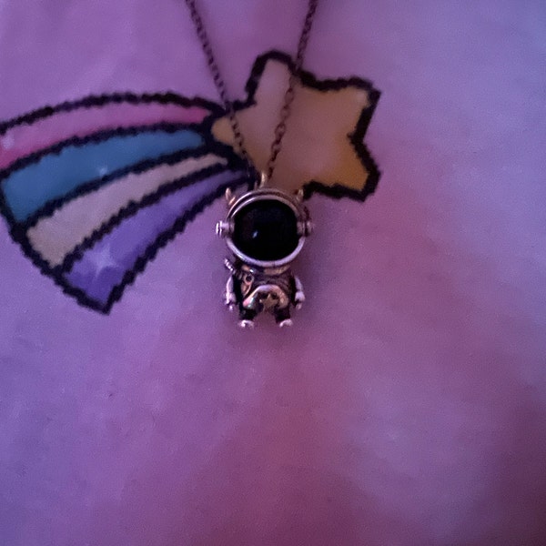 Sterling Silver Spaceman Pendant, Astronaut Necklace Pendant, Space ...