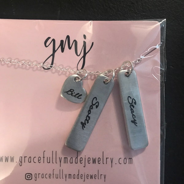 Personalized Family Necklace - Necklace With Kids Names and Parents ...