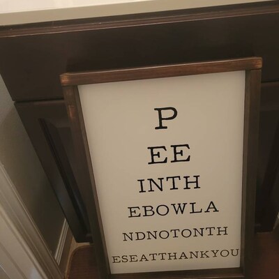 Funny Bathroom Signs Eye Chart Bathroom Eye Exam Funny Eye Test Boys ...