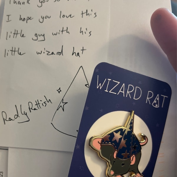 Set of 2 Rat Enamel Pins - Ravioli Rat & Wizard Rat - Etsy