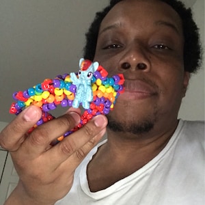 2D DNA Rainbow Kandi Cuff Bracelet in Black or White. Perfect - Etsy