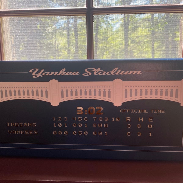 New York Yankees Stadium Scoreboard Print on Paper & Canvas. Custom ...