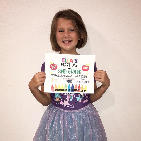 Editable First Day of School Sign, Personalized School Sign, Printable ...