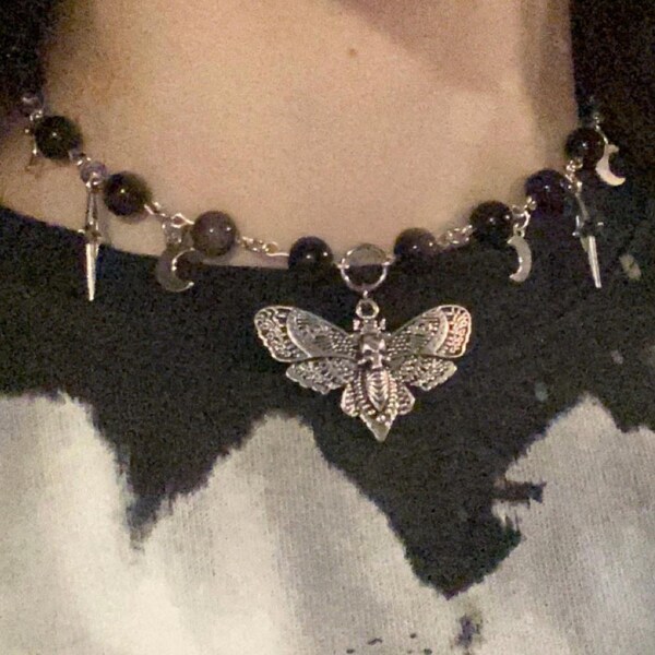 Tooth Fairy Choker Layered Tooth O-ring Choker Glass Pearl Stainless ...