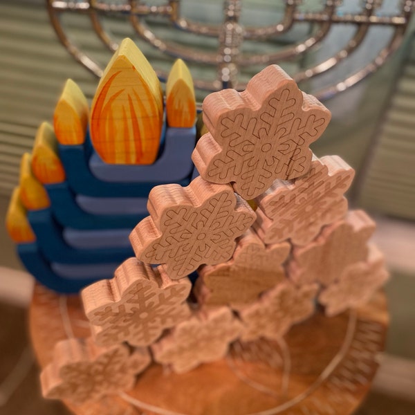 Wooden Menorah, Menorah Stacker, Kids Menorah, Hanukkah Stacker ...