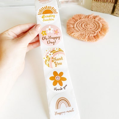 2 Fun Roll Thank You Stickers,small Business Stickers,round Thank You ...